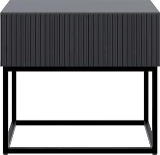 Selsey Nachttisch Beistellschrank Beistelltisch Nachtschrank Mit Schublade Schwarz Schwarze Beine Veldio