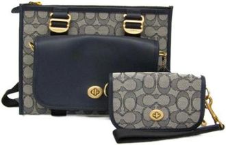 Coach unisex, Pre-owned, Bleu, Taille: ONE Size Sac bandouli&egrave;re en toile Pre-owned