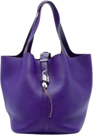 Herm&egrave;s Sac seau Picotin 22 Pre-owned - Femme - Pre-owned - Violet - Taille: ONE Size