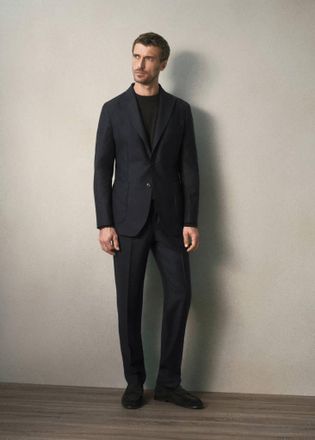Mango Pantalon de costume en flanelle de laine italienne, coupe slim fit gris anthracite - Homme - 40 - MANGO MAN