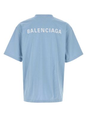 Balenciaga Logo-Embroidered Cotton T-Shirt - Blue