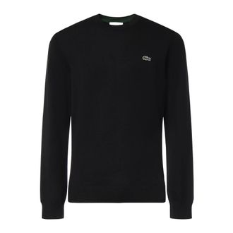 Lacoste Monochromer Rundhals-Pullover aus Baumwolle - - Knitwear - Herren - Schwarzk - L