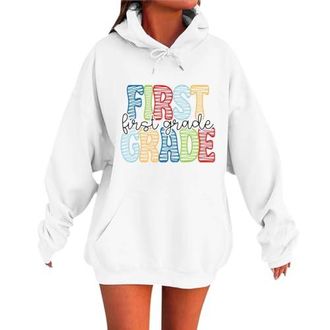 Generic 2026 Printemps Femmes Casual Pull &agrave; Capuche Hiver Polaire Sweatshirt Imprim&eacute; Lettres Manches Longues Confortable Chaud Loungewear pour un usage quotid