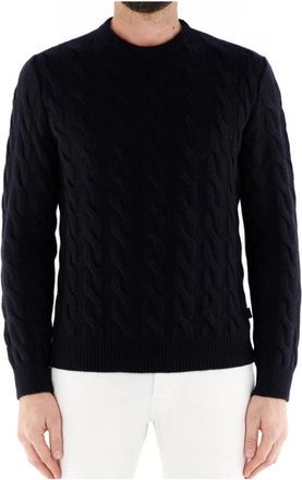 Jacob Cohen Homme, Pulls, Noir, Taille: L Pull en Cachemire &agrave; Maille Torsad&eacute;e