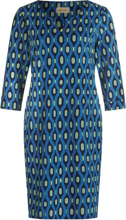 Cartoon Damen Casual-Kleid mit Muster 42, Blau/Gr&uuml;n