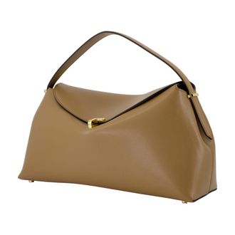 Toteme Womens T-Lock Top Handle Bag Brown Cowhide