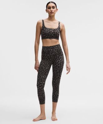 lululemon Align Crop Leggings mit hohem Bund f&uuml;r Frauen - 58 cm - Gr&ouml;&szlig;e 10 in True Leopard Black Multi