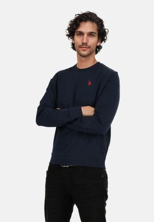 U.S.Polo Association Rundhalspullover USKiaan - Herren Sweatshirt mit Rundhalsausschnitt Baumwoll-Viskose-Mix, weich, atmungsaktiv und mit Logo-Stickerei