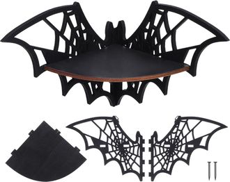 BESPORTBLE Eckregal Holz mit Filigranem Hohlmuster Schwebendes Wandregal f&uuml;r Wohnzimmer und B&uuml;ro Dekoratives Wandaufbewahrungsregal Robust und Langlebig Vielseit