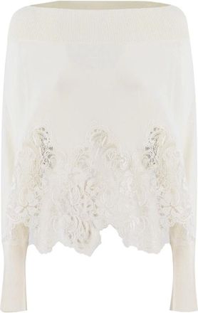 Ermanno Scervino Femme, Pulls, Blanc, Taille: 36 FR Pull Off-Shoulder