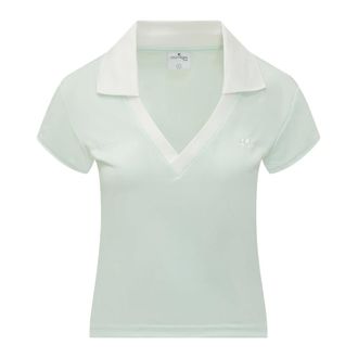 Courr&egrave;ges Femme, Tops, Blanc, Taille: 38 FR Polo Court Coupe Sport
