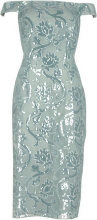 Adrianna Papell Abendkleid Off Shoulder Sheath Dress Wundersch&ouml;nes, schmal geschnittenes Etuikleid mit Paillettenverzierung