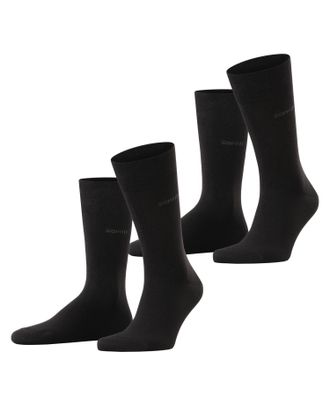 Esprit Herren Socken Basic Easy Multipack M So Baumwolle einfarbig 2 Paar, Schwarz Black 3000, 43-46