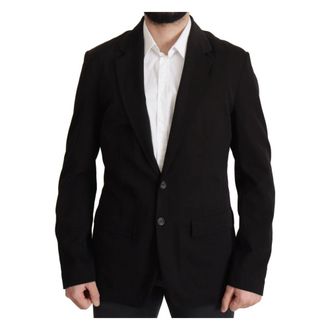Dolce & Gabbana Eleganter Wollblazer Schwarz - - Jackets - Herren - Schwarzk - S