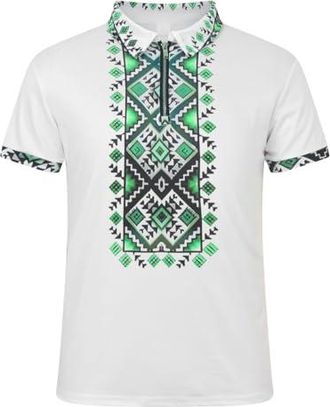 Generic Polo Homme Chemise &Eacute;t&eacute; Rue Homme Sport Manches Courtes 3D Simple Impression L&acirc;che Top, vert, XXL