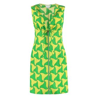 Bottega Veneta Kleid mit Wellen-Dreieck-Print und V-Ausschnitt - - Dresses - Damen - Mehrfarbig - 2XS