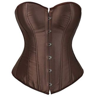 Grebrafan Corset Bustier Femme Sexy Gothique Classiques (EUR(42-44) 3XL, Marron)
