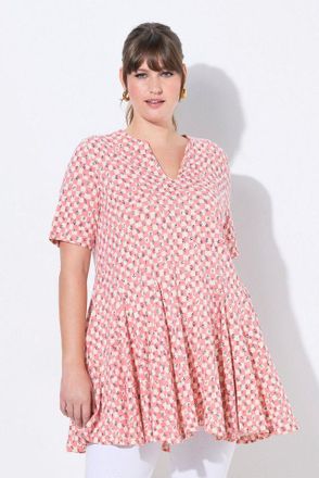 Ulla Popken T-Shirt T-Shirt Tunika-Ausschnitt Halbarm Biobaumwolle