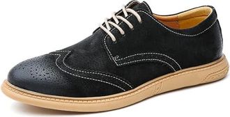 Generic Chaussures habill&eacute;es r&eacute;tro en cuir Oxford pour homme - Bout rond - Talon bas &agrave; lacets - Pour affaires, formelles et d&eacute;contract&eacute;es - Confortables et &eacute;l