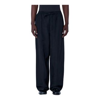 Christophe Lemaire Homme, Pantalons, Noir, Taille: L Pantalon Large &agrave; Cordon de Serrage