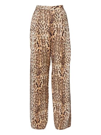 Adam Lippes pantalon à imprimé animalier - Marron