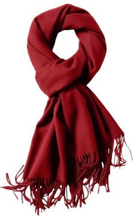 Generic Foulards Femme ÉCharpe Unie Pour ChâLe éPais Et Chaud à Pompons Basiques Classique