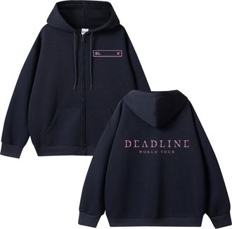 Generic Deadline Baumwoll-Hoodie 2025 World Tour Grafik-Support High Street Sport-Sweatshirts(A-Black,S)