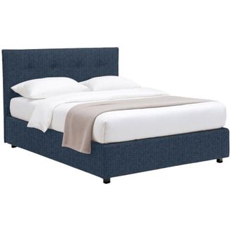 Talamo Italia Lit 120 cm Bolton, Déhoussable, avec Rangement, Fabriqué en Italie, bleu
