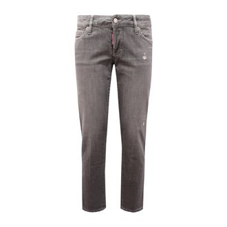 Dsquared2 Cropped Wool Hosen Made in Italy - - Jeans - Damen - Grau - M