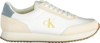 Calvin Klein Herren Runner Sneaker Retro Iconic Schuhe, Mehrfarbig (Bright White/Creamy White/Lead), 46