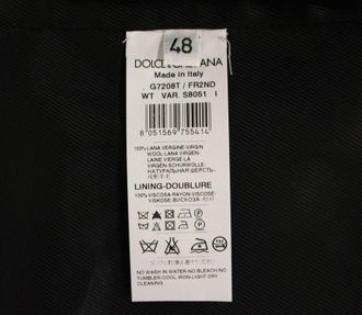 Dolce & Gabbana Mens Gray Striped Wool Single Breasted Vest Clothing