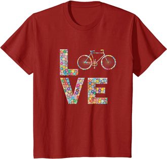 SunFrot Radfahren Biker Fahrrad Radfahrer Liebe Blumen T-Shirt
