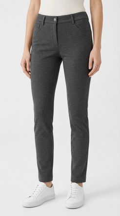 MAC Broeken Stoffhose MAC SLIM, Damen, Gr. 34, L&auml;nge 30, silber shadow melange, Jersey, Obermaterial: 63% Viskose, 33% Polyamid, 4% Elasthan, meliert, slim fit kn