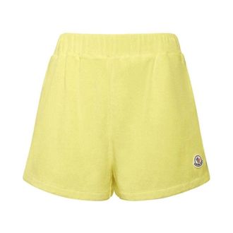 Moncler Terry Shorts Logo Patch - - Shorts - Damen - Gelb - S
