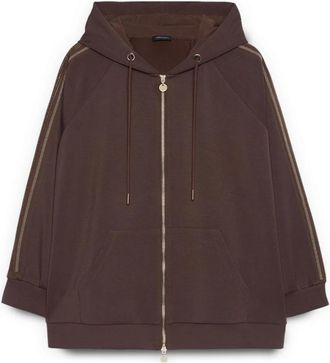 Fiorella Rubino Femme, Sweatshirts et sweats &agrave; capuche, Brun, Taille: 42 FR Sweat &agrave; capuche avec bandes thermocollantes