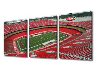 Tumovo 3 Paneele Leinwand Kunstdruck Chiefs Sportdrucke Fu&szlig;ballspiel Kunstwerk Wanddekoration Heimbild f&uuml;r Schlafzimmer Wohnzimmer Kansas City, Missouri Gem&auml;