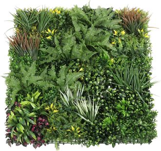 Oviala Künstliche Pflanzenwand, botanischer Garten, Premium, 100 x 100 cm