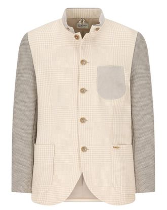 Luis Trenker Strick-Janker in Landhaus-Optik mit Veloursleder-Akzenten in