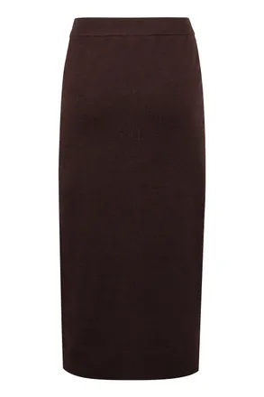 Victoria Beckham Womens Knitted Skirt Mohair Brown