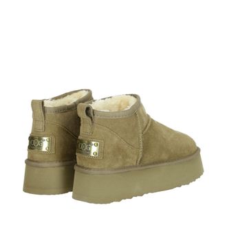 OOG Generation Damen Leder Schlupfstiefel Winter Boots Schneestiefel Outdoor rutschfest Winterschuhe Warm Gefüttert (Flamingo Dark, Numeric_38)