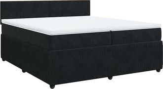 vidaXL Boxspringbett mit Matratze Schwarz 200x200 cm Samt vidaXL