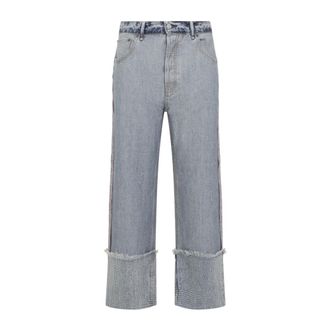 Acne Studios Femme, Jeans, Bleu, Taille: 40 FR Denim Rhinestone Pantalons