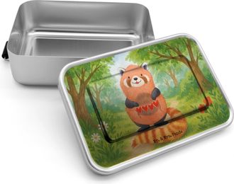 Mr. & Mrs. Panda Brotdose Roter Panda Design - Geschenk, Lustige Sprüche, Lieblingsmensch, Metall Brotbox, Herz, Liebling, Rot, Liebe, Metallbox