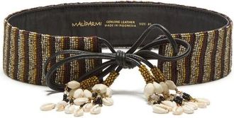 Maliparmi Maliparmi, Femme, Accessoires, Brun, Taille: 85 CM Cintura Shell & Stripes Belt