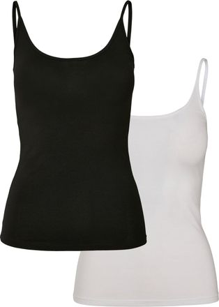Urban Classics Ladies Basic Top 2-Pack Black + White 3XL