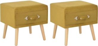 vidaXL Nachttische 2 Stk. Senfgelb 40 x 35 x 40 cm Samt Vidaxl