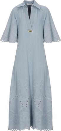 Zimmermann Femme, Robes, Bleu, Taille: 36 FR Daylight Denim Midi Dress