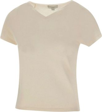 Vince Femme, Pulls, Beige, Taille: 40 FR Tricots en maille &agrave; col en V