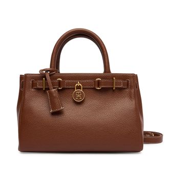 Tommy Hilfiger Handtasche Tommy Hilfiger American Icon Mini Tote Leather AW0AW17926 Braun