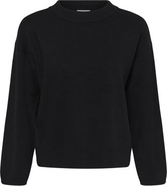 Kaffe Femme, Pulls, Noir, Taille: 44 FR Tricot Ras du Cou